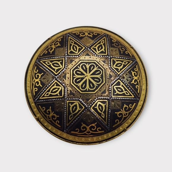 Vintage | Jewelry | Damascene Brooch Old Trombone Clasp | Poshmark